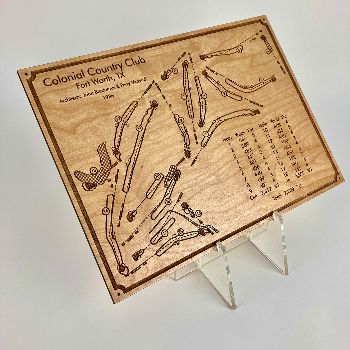 Colonial Country Club Golf Course Map – Catahoula Sign Co