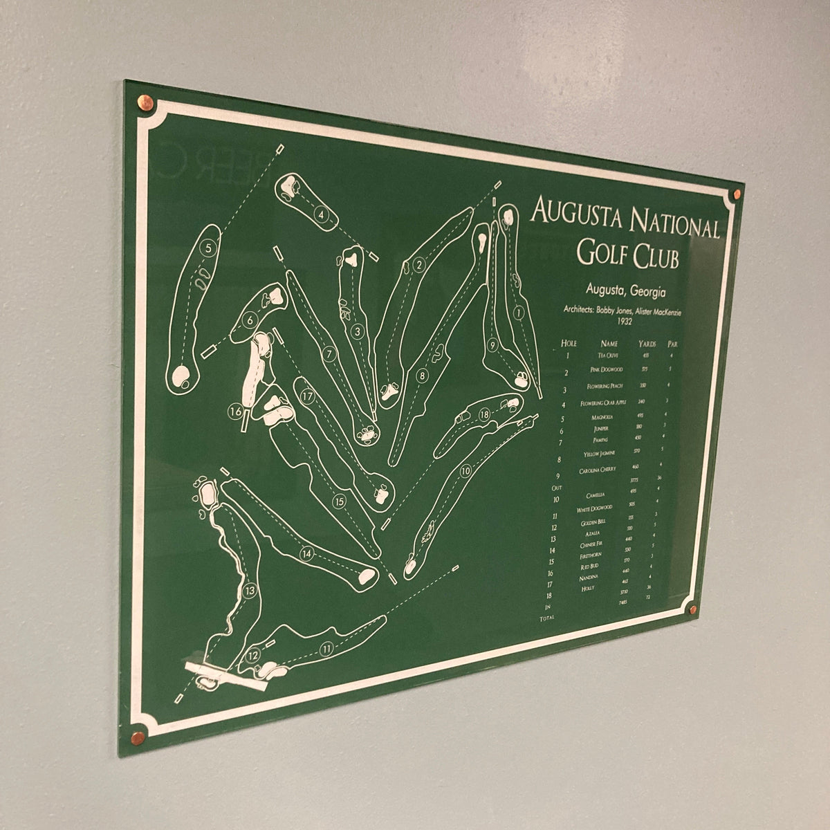 Augusta National Golf Course Map – Catahoula Sign Co